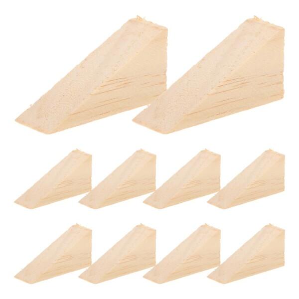 OSALADI 10個セット 木製ドアストッパー 滑り止め付き ウェッジ型ドアストップ 2.36×1.18×0.79インチ 家庭用 重いドア対応 安定設計商品コード：55080933124サイズ：6.00x3.00x2.00cmカラー：マル...