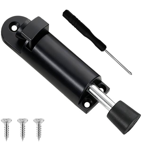 Wopanxye キックダウン玄関ドアストップ, ストッパーホルダー, 伸縮調整可能スプリング式ドア保持具, フットオペレートON/OFF, ハンズフリー, 任意開き角度で固定, 亜鉛合金製, 滑り止めゴムパッド, 高耐久性, 防錆, 用途...