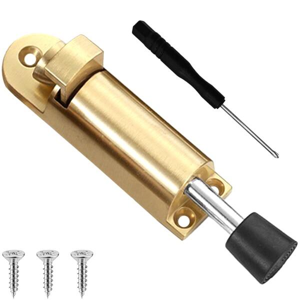 Wopanxye 踏み込み式ドアストッパー, 玄関ドアストッパー, スプリング式伸縮調整可能, キックダウンホルダー, 滑り止めゴムパッド, 揺れ防止, 亜鉛合金製, 高耐久性, 防錆, コンパクト設計, 埋め込み式, 用途 ユーティリティ...