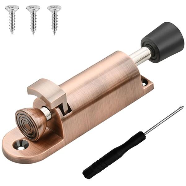 Wopanxye スプリング式ドア保持具, 玄関ドアストッパー, 室内用踏み込み式ストップ, 伸縮調整可能ホルダー, 厚手スプリング, 厚手ゴムパッド, 任意角度で固定, 亜鉛合金製, 静音, 滑り止め, 簡単取り付け ネジ止め, 用途 オ...