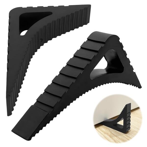 ドアストッパー ドア固定防風 2個セット ブラック/グレー ゴム製 固定 防風 すべり防止 扉/玄関ドア用 室内 事務所向け 静音設計 多用途 (ブラック)商品コード：55080933146型番：VE570カラー：ブラック?【製品サイズ】ド...