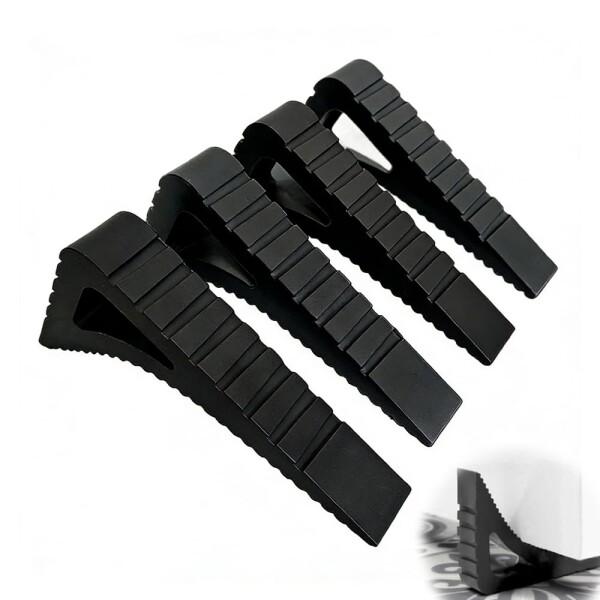 ドアストッパー ストッパ ドアすとっばー 引き戸 ドアストッパー 玄関 ストッパー ゴム (4個セット ブラック) 扉 玄関 室内 超強力 滑り止め 高さ調節可能 収納便利 防風商品コード：55080933152型番：otherカラー：黒で...