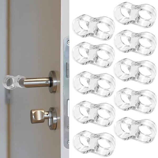 Getrays 10個セット ドアノブバンパー ドアノブバンパーパッド 透明 PVC 扉ストッパー 壁プロテクター、穴あけ不要 衝突防止バンパー 衝撃吸収 ウォールガード ドアハンドルバッファ に 壁や家具の保護（8の字型）商品コード：55...