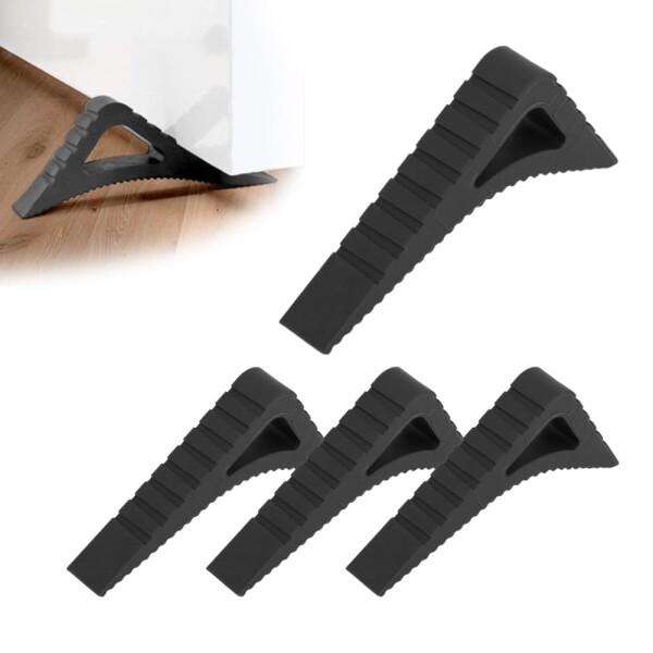 【発売日：2025年04月27日】Mikankawa ドアストッパー TPRゴム 4個セット 多目的 玄関/引き戸/窓 ドア緩み防止 衝突防止 騒音防止 差し込む式 (4)商品コード：55080933161型番：DSR-49カラー：ブラック...