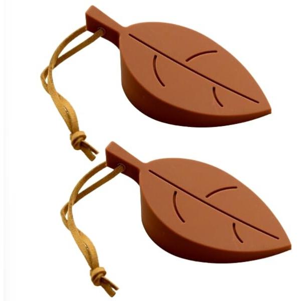 ドアストッパー 2個セット リーフ型 ドアストッパー 9cm x 5cm シリコン製 (ブラウン) 紐付き zim23商品コード：55080933180型番：Zim23カラー：ブラウンサイズ仕様: 葉っぱ型のドアストッパー、長さ9cm x ...