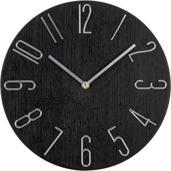掛け時計 静音 時計 壁掛け 非電波 北欧 シンプル おしゃれ 壁掛け時計 見やすい 30cm (ブラック)商品コード：55080933536型番：FROLICサイズ：小カラー：ブラック【静音】高品質な電波静音ムーブメント使用、それに夜間秒...