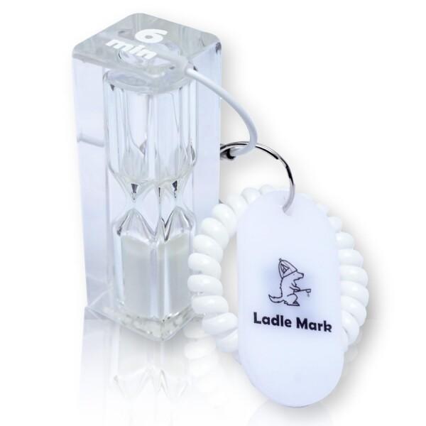 Ladle Mark ハイロ サンドタイマー サウナ ガラス 防水 砂時計 6分計 6min 自分だけの時間 おしゃれ サウナタイム 水風呂 耐熱性 軽量 携帯 割れにくい 12分計 防水タイマー サウナウォッチ hourglass アクリ...