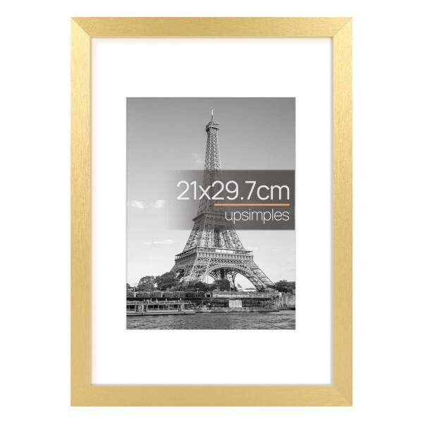 upsimples 額縁 軽量 A4 壁掛け フレーム29.7x21cm商品コード：55080934307型番：FUP0301325サイズ：A4 (29.7*21cm)カラー：ゴールドクラシック&amp;耐久性:頑丈なフレーム、高精細カバー...