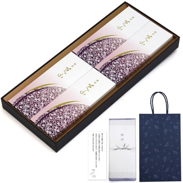 お悔やみ 線香 ギフト  日本製 少煙 贈答用 お線香 仏壇用 法要 一周忌 四十九日商品コード：55080935337型番：inc_gi_ka_sibayama_ba_le_01サイズ：お悔やみ弔文 手提げ袋付カラー：芝山(包装の外側に熨...