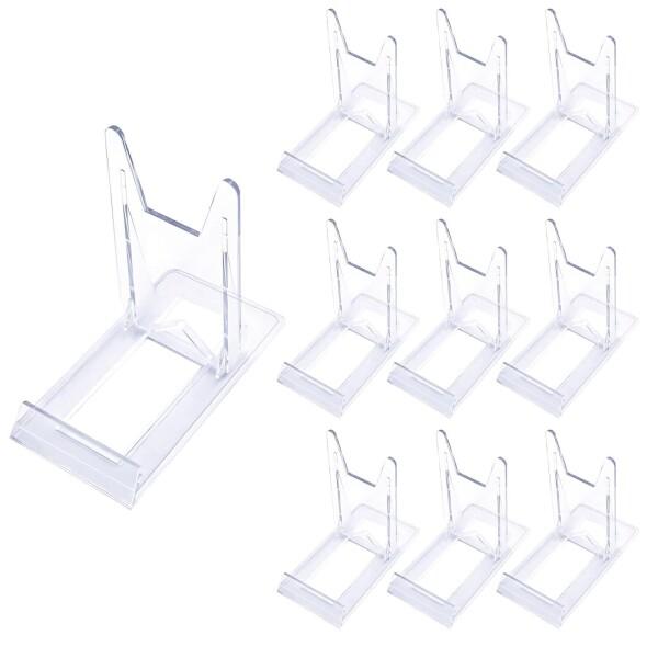 UOPR 透明 折りたたみ トレーディングカード 展示スタンド ミニ ポストカードスタンド 小さい 卓上 トレカ収納ラック 10個セット 幅広い場面で使用可能 プレミアム品質 簡単組み立て商品コード：55080935988型番：RB-PH-...