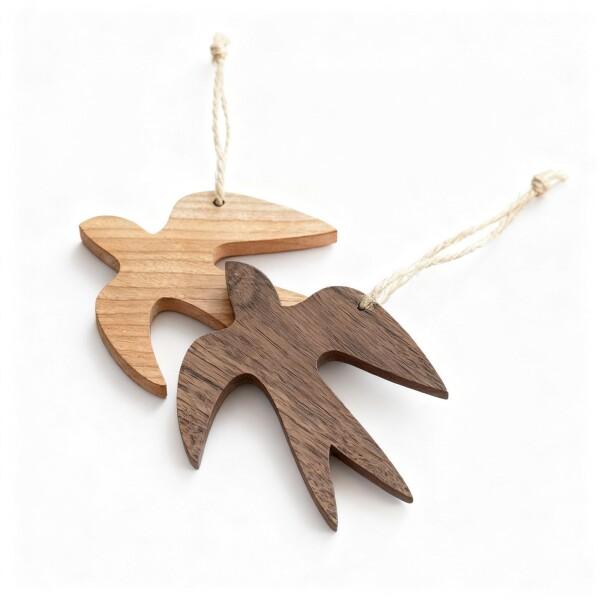 TVETE入り つばめオーナメント ロープが付属していますツバメ 雑貨 インテリア モビール 壁 インテリア おしゃれ 壁飾り ウォールデコ つばめオーナメント 鳥彫刻 芸術的 木製 北欧 バード 鳥 プラーク寝室のための木製の鳥商品コード...