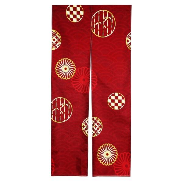 next.design のれん 暖簾 青海波 笹 菊 180cm丈 和 和柄 模様 ロング 丈 飾り おしゃれ モダン 北欧 ロング 可愛い 突っ張り棒 暖簾 間仕切り インテリア 布 目隠し (デザイン2)商品コード：5508093603...