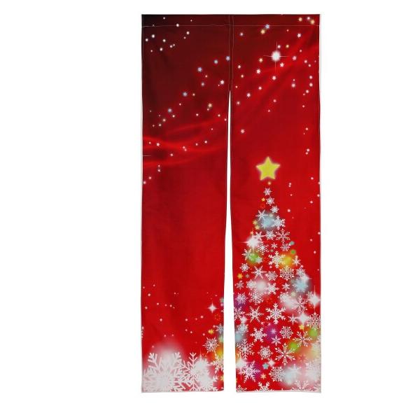 next.design のれん 暖簾 180cm丈 クリスマス ツリー X'mas 冬 ロング 丈 飾り 装飾 おしゃれ 和風 和 モダン 北欧 ロング 可愛い 突っ張り棒 暖簾 間仕切り 押し入れ クローゼット 洗面所 脱衣所 棚 玄関 ...