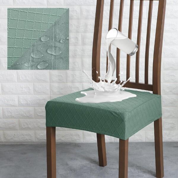 「§ｚｚ．ｌｕｘｉ」座面カバー チェアカバー 完全防水 2枚セット 菱形ジャカードデザイン 背部バックル付き TPU生地 100%防水 ダイニングチェアカバー ストレッチ 伸縮素材 耐久性 汚れ防止 ファッション 洗える 家庭 ホテル ペッ...