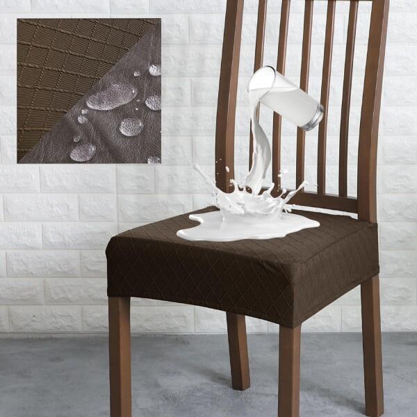 「§ｚｚ．ｌｕｘｉ」座面カバー チェアカバー 完全防水 2枚セット 菱形ジャカードデザイン 背部バックル付き TPU生地 100%防水 ダイニングチェアカバー ストレッチ 伸縮素材 耐久性 汚れ防止 ファッション 洗える 家庭 ホテル ペッ...