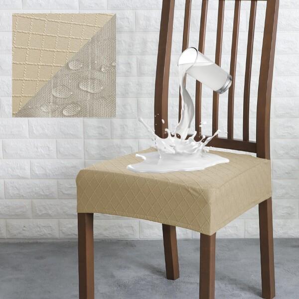 「§ｚｚ．ｌｕｘｉ」座面カバー チェアカバー 完全防水 2枚セット 菱形ジャカードデザイン 背部バックル付き TPU生地 100%防水 ダイニングチェアカバー ストレッチ 伸縮素材 耐久性 汚れ防止 ファッション 洗える 家庭 ホテル ペッ...