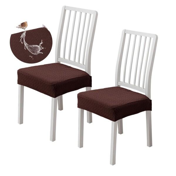 (Vzcm)椅子カバー 防水 デスクチェアカバー 座面のみ 2枚 ダイニングチェアカバー 座面カバー 伸縮素材 デスクチェアカバー 耐久性 高弾力 汚れ防止 洗える 簡単着脱 犬猫対策 家庭 会議 お祝い ホテル ウェディング 結婚式(コー...