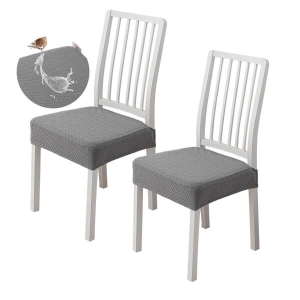 (Vzcm)椅子カバー 防水 デスクチェアカバー 座面のみ 2枚 ダイニングチェアカバー 座面カバー 伸縮素材 デスクチェアカバー 耐久性 高弾力 汚れ防止 洗える 簡単着脱 犬猫対策 家庭 会議 お祝い ホテル ウェディング 結婚式(ライ...