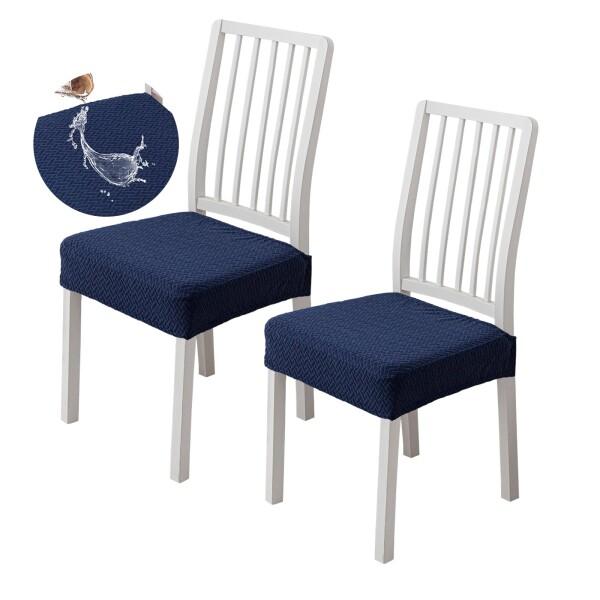 (Vzcm)椅子カバー 防水 デスクチェアカバー 座面のみ 2枚 ダイニングチェアカバー 座面カバー 伸縮素材 デスクチェアカバー 耐久性 高弾力 汚れ防止 洗える 簡単着脱 犬猫対策 家庭 会議 お祝い ホテル ウェディング 結婚式(ネイ...