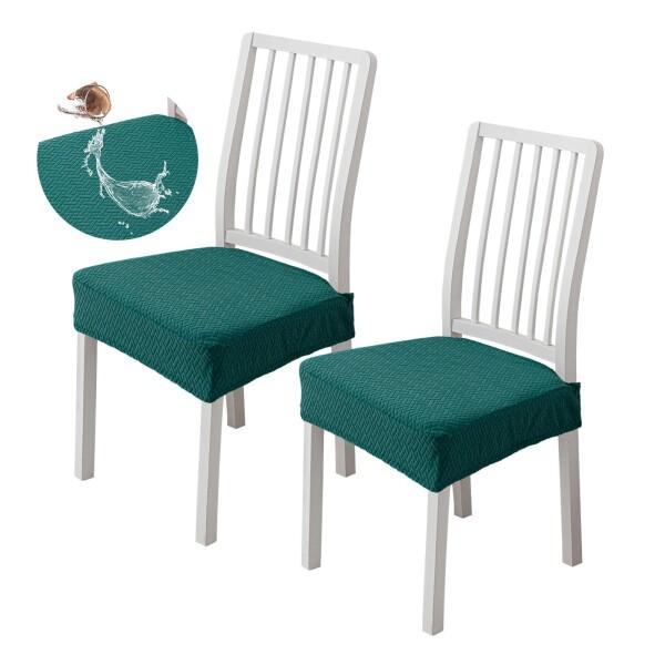 (Vzcm)椅子カバー 防水 デスクチェアカバー 座面のみ 2枚 ダイニングチェアカバー 座面カバー 伸縮素材 デスクチェアカバー 耐久性 高弾力 汚れ防止 洗える 簡単着脱 犬猫対策 家庭 会議 お祝い ホテル ウェディング 結婚式(濃い...