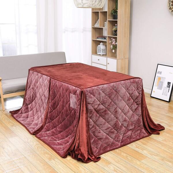 JEMAジェマ ハイタイプ テーブル ダイニング 省スペース こたつ布団 こたつ掛け布団 掛け布団単品 吸湿発熱 ふわふわ感触フランネル生地 約240x295ｃｍ 長方形 洗える ケーブル レッド商品コード：55080938326型番：SK...