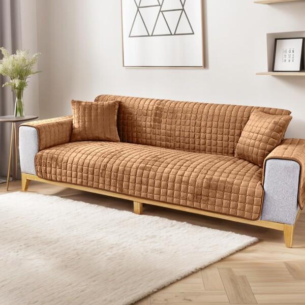 Melvint ソファーカバー 2人掛け 厚地 冬用  北欧 マイクロファイバー フランネル 吸湿発熱 蓄熱 抗菌防臭 滑り止め加工 あったかい キズ防止 肘付き 洗える 傷防止 犬猫対策 ブラウン商品コード：55080938390型番：L...