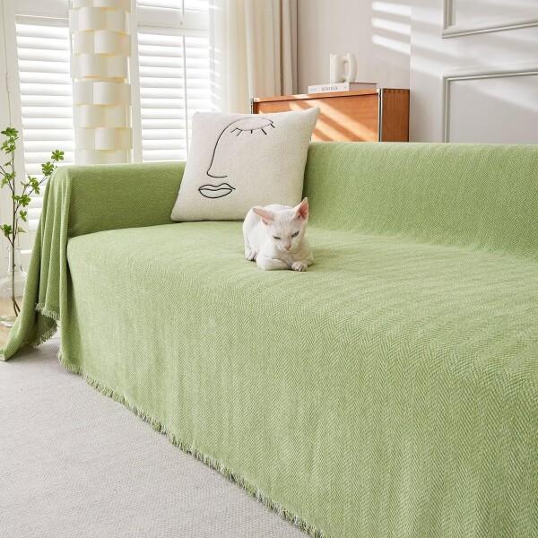 マルチカバー ソファー 長方形 大判 北欧風 ソファーカバー 1人掛け 肘付き ソファーカバー かけるだけ フリンジ付き 犬猫対策 ブランケット 保護カバー ベッドカバー 椅子 カバー 柔らかい 毛布 爪とぎ防止 両面使える 水洗い 四季通...