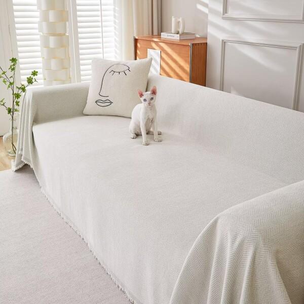 マルチカバー ソファー 長方形 大判 北欧風 ソファーカバー 1人掛け 肘付き ソファーカバー かけるだけ フリンジ付き 犬猫対策 ブランケット 保護カバー ベッドカバー 椅子 カバー 柔らかい 毛布 爪とぎ防止 両面使える 水洗い 四季通...