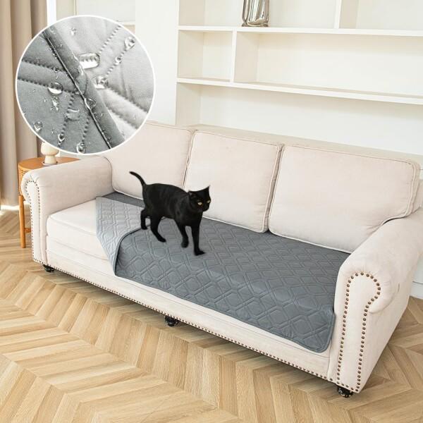 ソファカバー ソファパッド  ソファーシーツ ペット 両面防水 犬猫対策 洗える 尿失禁 ベビー 高齢者 介護用 大判 汚れ防止 傷防止 爪とぎ防止(グレー 107*132CM)商品コード：55080938527型番：maxhome04サイ...