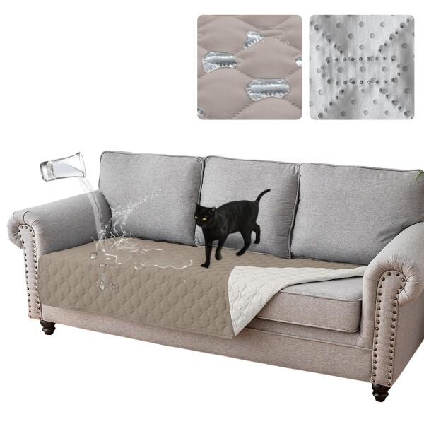 ソファカバー ソファパッド ソファーシーツ ペット 防水 マルチカバー 滑り止め加工 犬猫対策 洗える 傷防止 爪とぎ防止 抗菌防臭 吸汗速乾 取り付け簡単 柔らかい 尿失禁 ベビー 高齢者 介護用 大判 汚れ防止（カッキー 滑り止め 77...