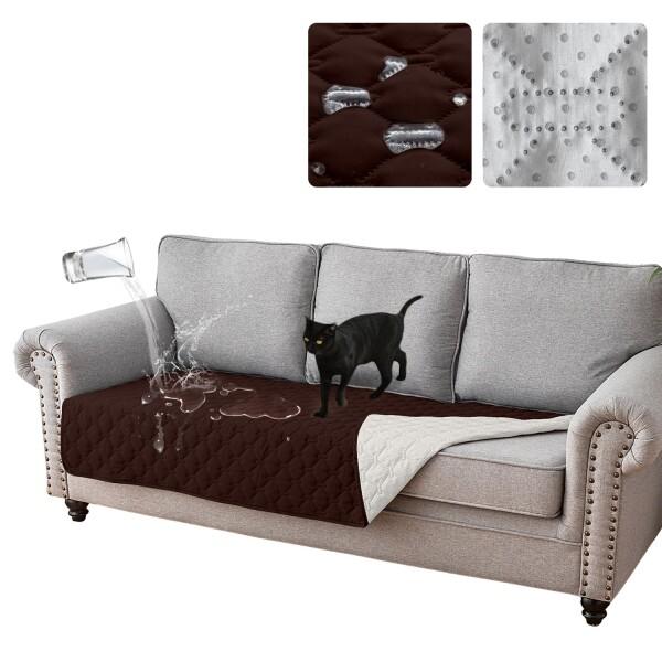 ソファカバー ソファパッド ソファーシーツ ペット 防水 マルチカバー 滑り止め加工 犬猫対策 洗える 傷防止 爪とぎ防止 抗菌防臭 吸汗速乾 取り付け簡単 柔らかい 尿失禁 ベビー 高齢者 介護用 大判 汚れ防止（コーヒー 滑り止め 10...