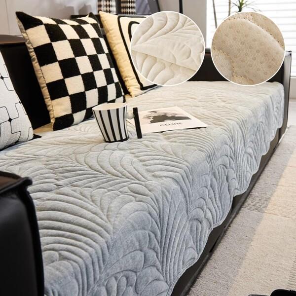 ソファーカバー 葉紋様 肘なし 肘あり兼用 1-3人掛け 掛けるだけ 滑り止め 耐磨性 洗える かわいい 高級 取付簡単 通気性 傷防止 爪とぎ防止 抗菌防臭 吸汗速乾 四季兼用 ペット用 (70*180 ライトグレー（葉紋様））商品コード...