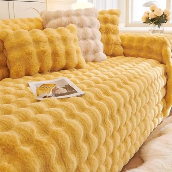 YKFN ソファーカバー 1人2人3人掛け 肘付き マルチカバー ソファー 北欧風 秋冬用 暖かい ソファカバー 長方形 犬猫対策 掛けるだけ 肘なし ブランケット ふんわり もこもこ ずれない ベッドカバー カーペット 汚れ防止 大判 厚...