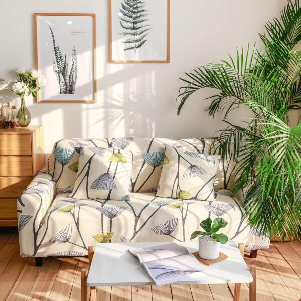 CHOZAN ソファーカバー 2人掛け 肘付き ストレッチ 北欧風 伸縮素材 滑り止め 防塵 ソファー保護 クッションカバー2枚付商品コード：55080938574型番：SofaC-PGYS-2サイズ：2人掛けカラー：タンポポ【サイズ】1人...