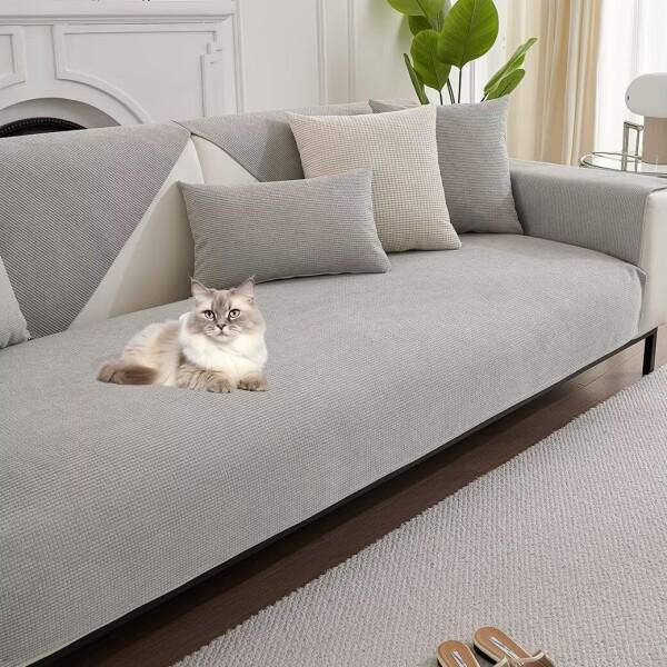 Eamochi ソファーカバー 防水 撥水加工 滑り止め かけるだけ ズレにくい 無地 防水ソファマット 肘付き 肘なし シンプル 四季通用 北欧 おしゃれ ソファーパッド 多機能 厚手 保護カバー 3人4人5人掛け 汚れ防止 犬猫対策 防...
