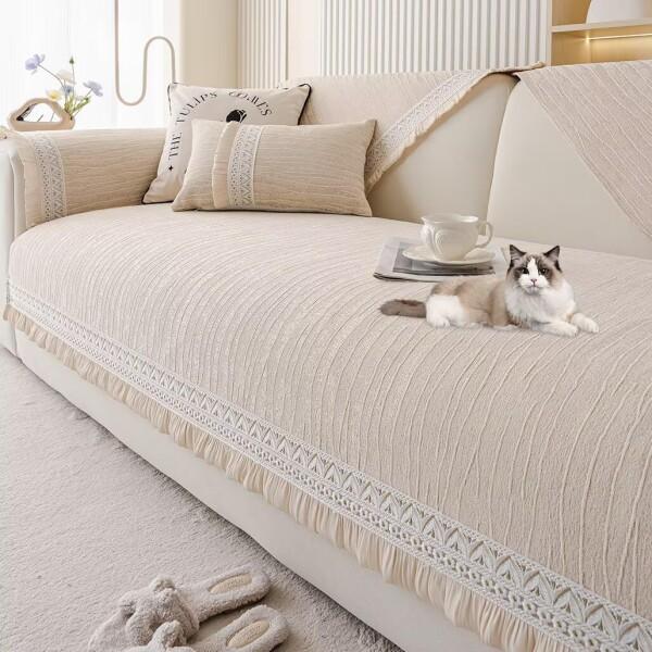 YKFN ソファーカバー 2人掛け 肘付き ソファカバー ソファパッド 肘なし 北欧風 ソファーパッド かけるだけ 長方形 多機能 滑り止め シェニール ペット対応 汚れ防止 ソファ 座面クッション ソファーかばー 柔らかい 厚地 無地 カ...