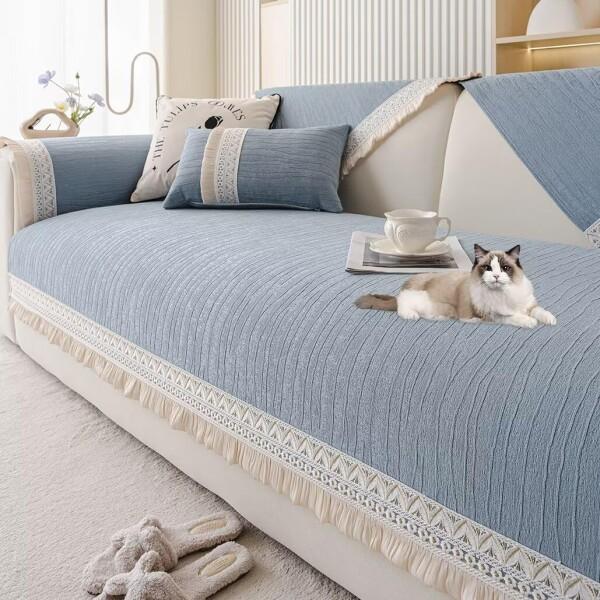 YKFN ソファーカバー ソファーパッド かけるだけ マルチカバー 犬猫対策 滑り止め シェニール 長座布団 ソファー座面カバー ソファカバー 1人掛け 肘付き 肘なし ソファーシート ズレにくい 柔らかい ソファー保護 ソファーベッドカバ...