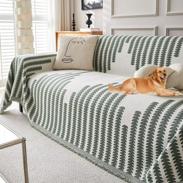 Nnamiiko マルチカバー ソファー 北欧風 犬猫対策 爪とぎ防止 おしゃれ ソファカバー 1人 2人掛け 3人掛け 肘付き かけるだけ マルチカバー ベッドカバー 長方形 大判 フリンジ付き ソファーベッド ブランケット 保護カバー ...