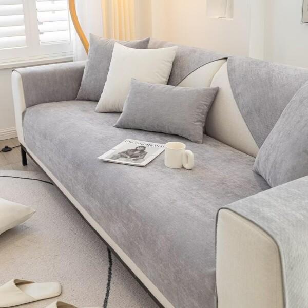 OSONA ソファカバー 防水 滑り止め シェニール ソファーパッド 肘付き 肘なし 防水加工 座面カバー 抗菌防臭 北欧風 おしゃれ 掛けるだけ 犬猫対策 3人4人5人掛け ソファーマット 爪とぎ防止 傷防止 防塵 汚れ防止 保護カバー ...
