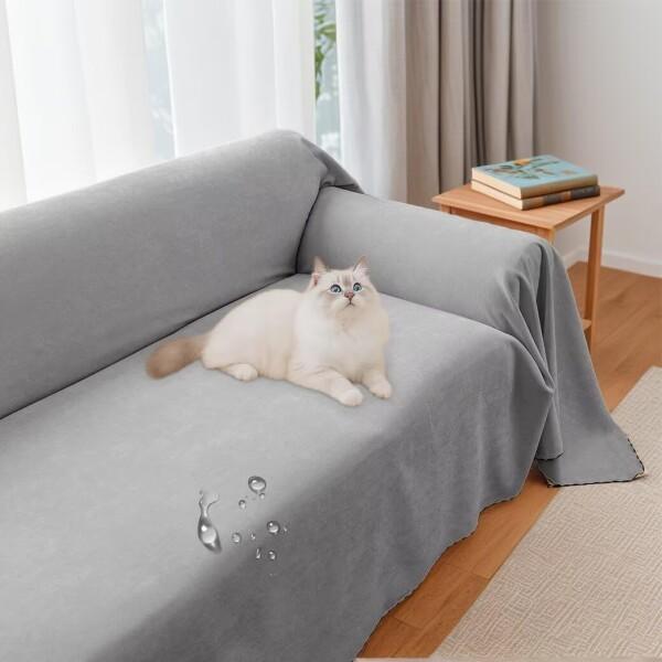 Eamochi ソファーカバー 撥水加工 長方形 マルチカバー 犬猫対策 防水ソファカバー 肘付き 肘なし 大判 シェニール おしゃれ ソファーシーツ 多機能 保護カバー マルチクロス ブランケット 3人4人5人掛け 汚れ防止 キズ防止 オ...