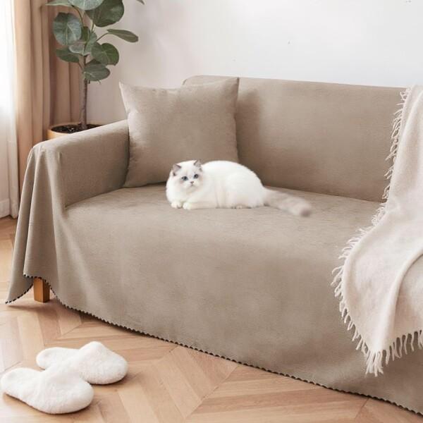 シイエムエム ソファーカバー 2人掛け 3人掛け 撥水加工 マルチカバー 防水 犬猫対策 長方形 大判 ソファーシーツ 北欧風 おしゃれ 犬猫用 傷防止 爪とぎ防止 ブランケット 無地 柔らかい 汚れ防止 キズ防止 滑り止め ズレにくい カ...