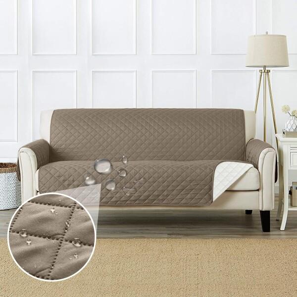 Dnzzs ソファーカバー 2人掛け 撥水加工 「飲み物のこぼしも心配なし」 丸洗い可能 ソファカバー 防虫・防ダニ・抗菌・防カビ加工 マルチカバー 傷防止 犬猫対策 防汚 カバー 四季適用(カーキ・2人掛け)商品コード：550809391...