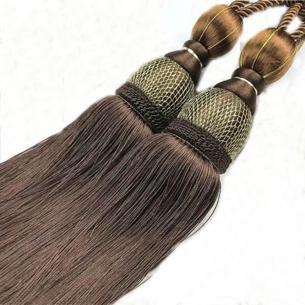 NaturesHome カーテンタッセル ンアクセサリー ン留め 高級 大きいサイズ ンホルダー ンロープ 窓装飾 ロープタッセル 紐 締め おしゃれ 房掛け 2本入り (濃いコーヒー色）商品コード：55080941062型番：1829サイ...