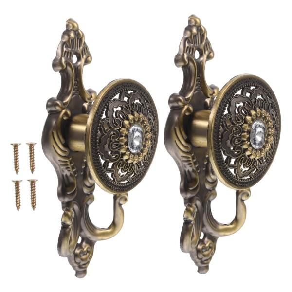 UKCOCO 2個セット カーテンフック 合金製 15X6X5Cm クラシック装飾付き カーテンタッセル おしゃれカーテン掛け フック ふさかけ 多機能カーテンアクセサリー商品コード：55080941314カラー：マルチエレガントな装飾デザ...