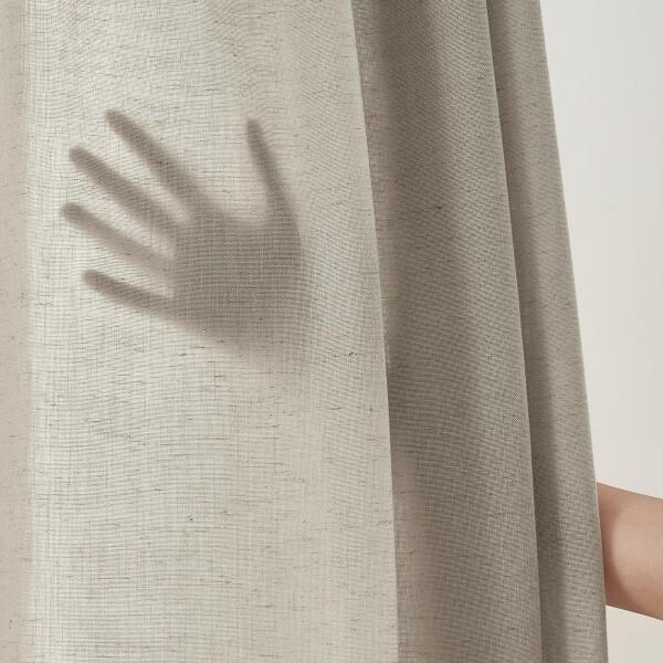 Topfinel レースカーテン リネン風 透けない 108cm丈 2枚組 ウッドカラー カーテン レース 外から見えにくい 遮像 UVカット 半遮光 断熱 保温 省工ネ 通気 洗える フック付き商品コード：55080941596型番：CL...