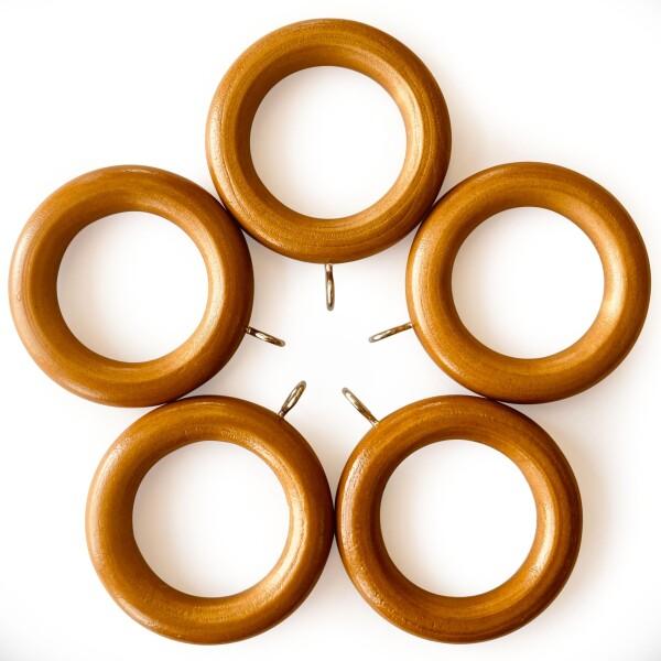 木製, カーテンリング, チーク, 5個セット, 外径56mm, 内径35mm, 天然木商品コード：55080942957型番：REKXR01070-Aサイズ：56mm×56mm×10mmカラー：チークセット構成:天然木製カーテンリングラン...