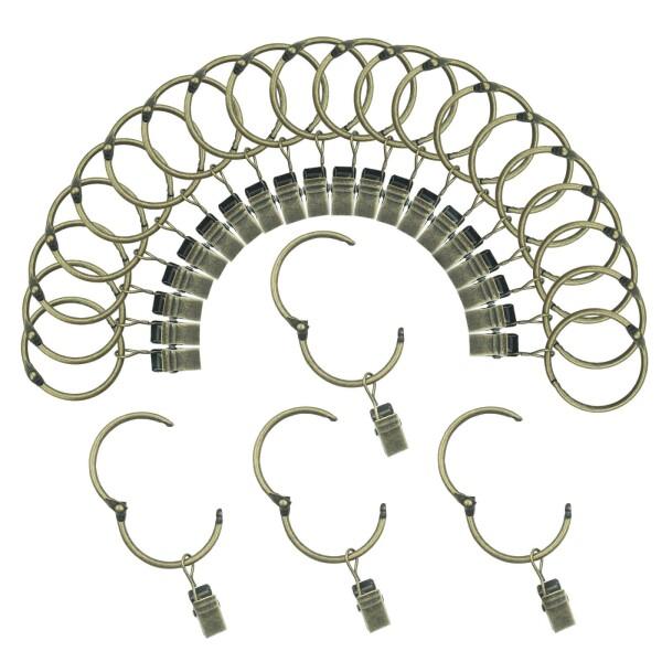 開閉可能なカーテンリング クリップ付き 内径1.25インチ 24個パック 防錆メタルハンガーリング 装飾ドレープ ヴィンテージブロンズ TXZWJZ商品コード：55080942970型番：curtain-rings-1-1/4-inchサイ...