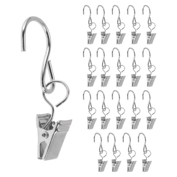 CAPASTEC カーテンフック クリップ付きカーテンフック アジャスターフック 強力クリップ 装飾クラフトディスプレイ用 カーテンクリップ 検品済み シルバートーン1.3cm 20個商品コード：55080942985型番：1サイズ：S 型...