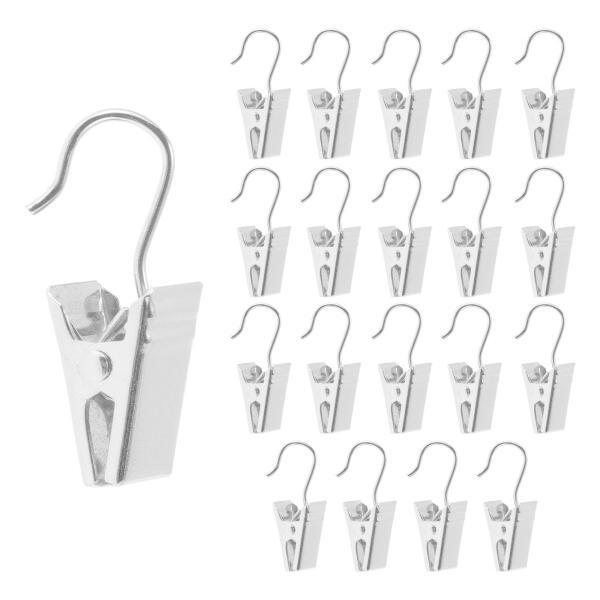 CAPASTEC カーテンフック クリップ付きカーテンフック アジャスターフック 強力クリップ 装飾クラフトディスプレイ用 カーテンクリップ 検品済み シルバートーン 0.7cm 20個商品コード：55080942986型番：1サイズ：フッ...