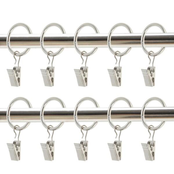 CAPASTEC カーテンリングクリップ カーテンクリップフック シャワーカーテン クリップ付き 耐久性 防錆 良質 おしゃれ 取付簡単 持ち運びにも便利 10個セット 軽量 線径3.5mm 内径25mm シルバー商品コード：5508094...